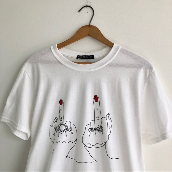 Nasty Gal | Tops | Middle Finger Tee | Poshmark